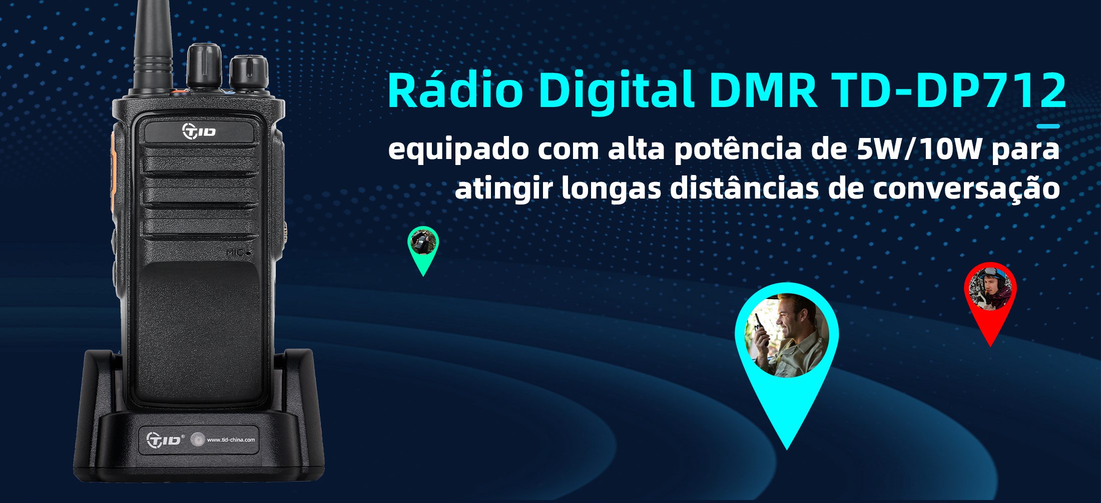 Rádio Comunicador Portátil Digital TID DP712_TID