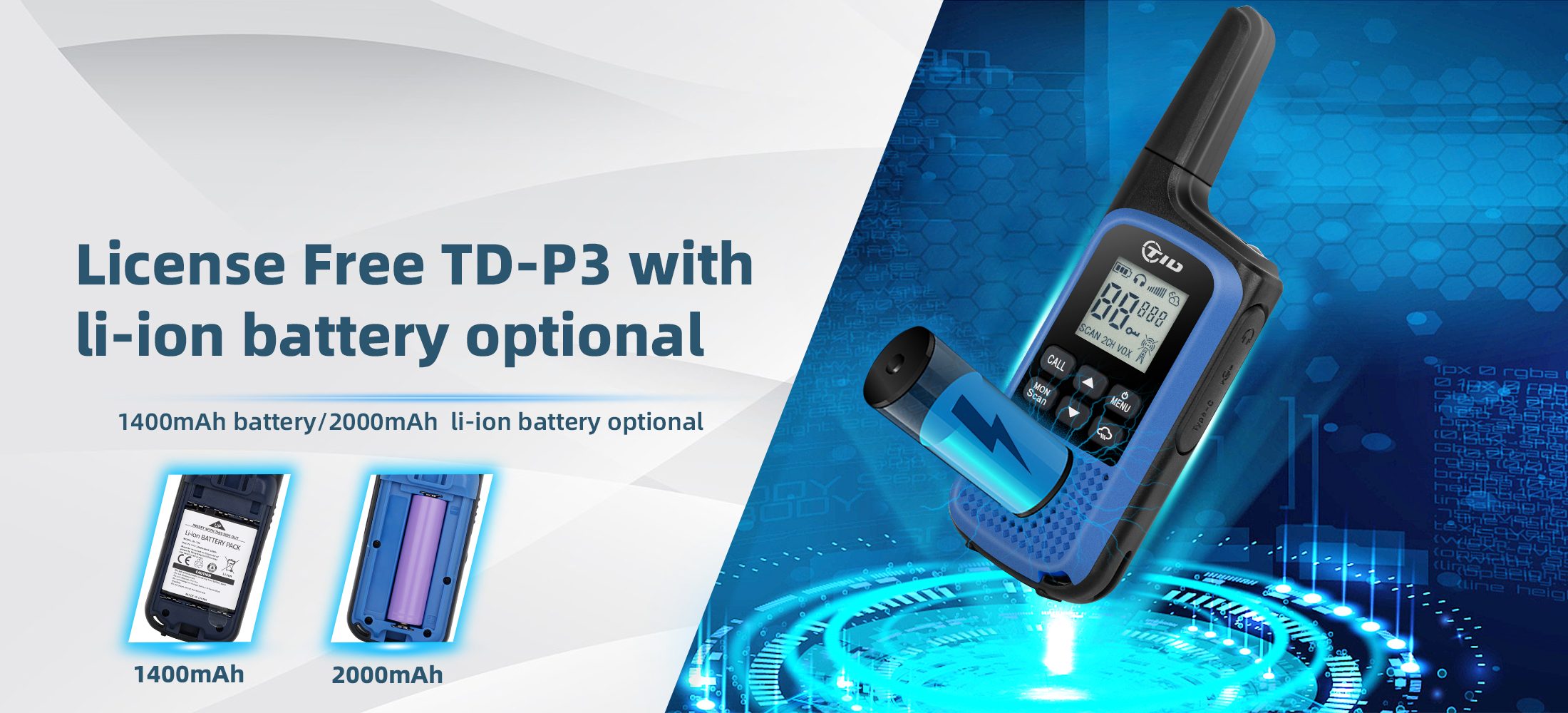 TD-P3 License free two way radio, FRS radio, pmr446 radio, Walkie ...