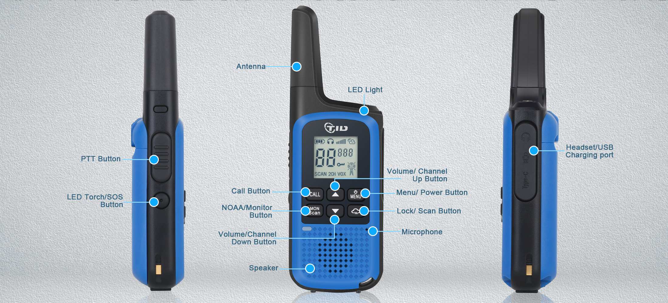 TD-P3 License free two way radio, FRS radio, pmr446 radio, Walkie ...